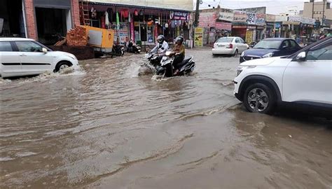 Heavy Rain Wreaks Havoc On Roads In Rohtak The Tribune