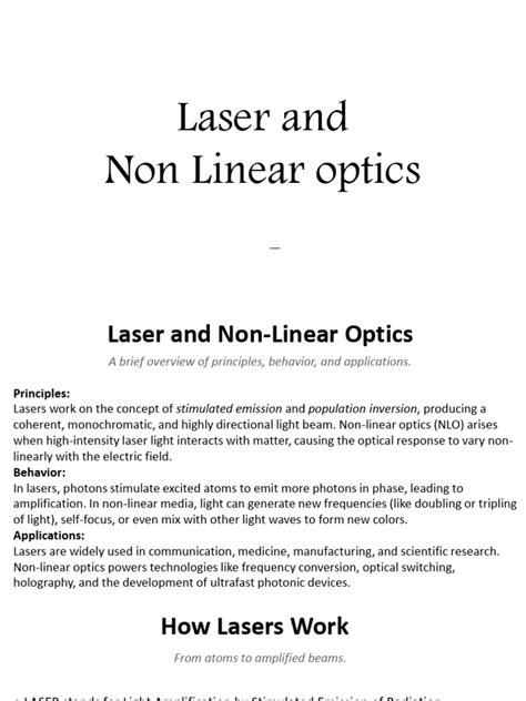 Laser And Nonlinear Optics Creative Pdf Laser Nonlinear Optics