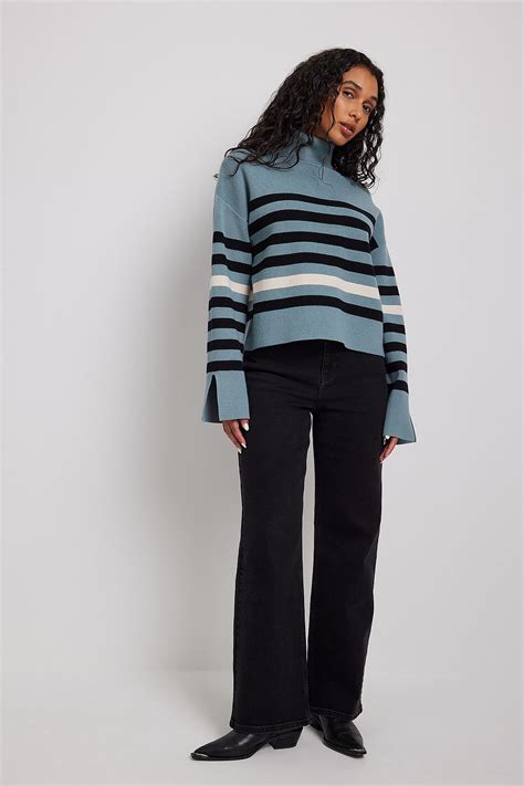 Striped Oversized Sweater Blue Na Kd