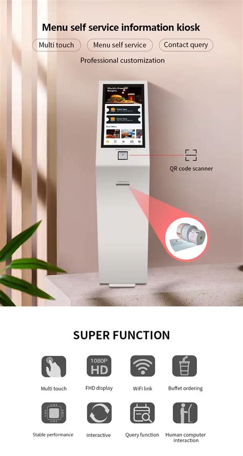 Automatic Queuing Number Display System Kiosk Lcd Touch Screen Ticket