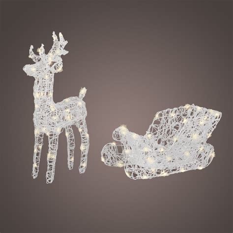 LED Rentier Schlitten Eclair Warmweiß LEDs Weihnachts beleuchtung Eminza
