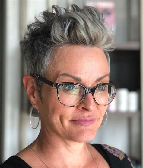 Short Gray Hair And Glasses