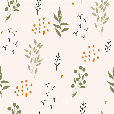 Premium Vector Cute Seamless Pattern With Leaves Vector Background For Fabric Wrapping Paper Etc