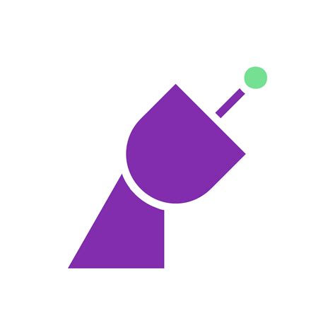Satellite Icon Solid Purple Green Colour Universe Symbol Perfect