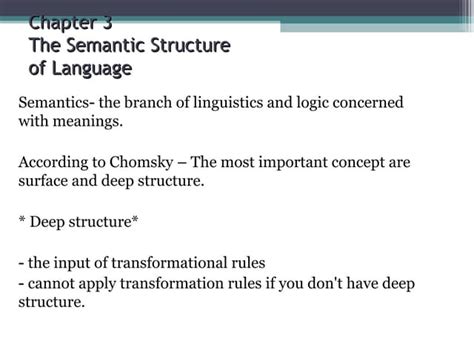 Transed Chapter3 The Semantic Structure Of Language Ppt