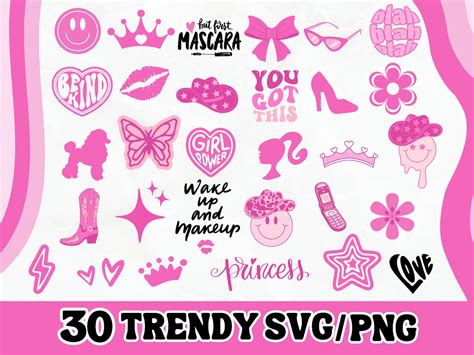 Retro Svg Groovy Svg Pink Png Barb Svg Girly Svg Trendy Clipart
