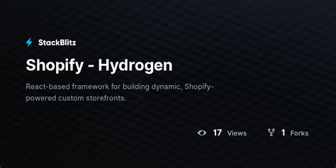 Shopify Hydrogen StackBlitz