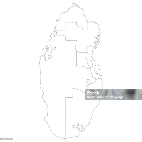 カタールの地図白色の行政州のカタールの地図 アイコンのベクターアート素材や画像を多数ご用意 アイコン アジア大陸