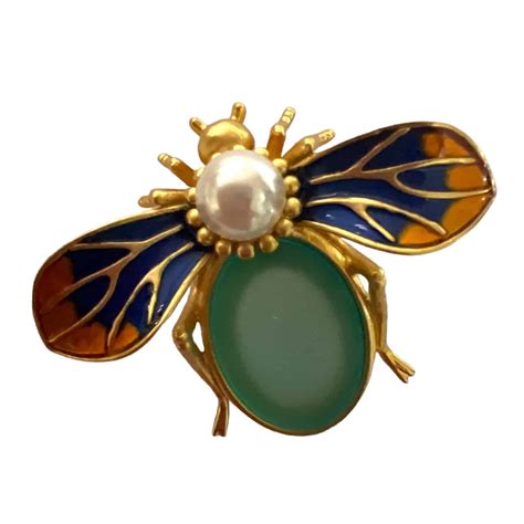 Enamel Bee Brooch Blue Wild Brooches