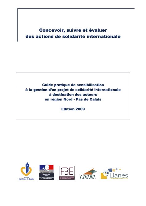 Concevoir suivre et évaluer des actions de solidarité internationale