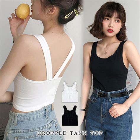 【楽天市場】タンクトップ レディース 秋 夏 秋夏 白 黒 ノースリーブ タンク インナー 無地 クロップドタンク トップス ショート丈
