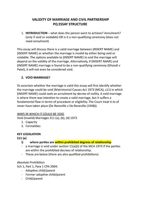 Validity Of Marriage Essay Stucture Validity Of Marriage And Civil