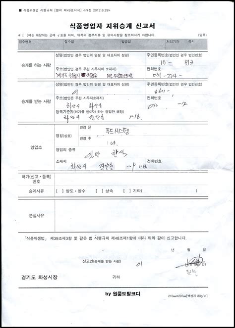 일반 음식점 영업신고에 필요한 서류 네이버 블로그