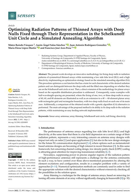 PDF Optimizing Radiation Patterns Of Thinned Arrays With Deep Nulls