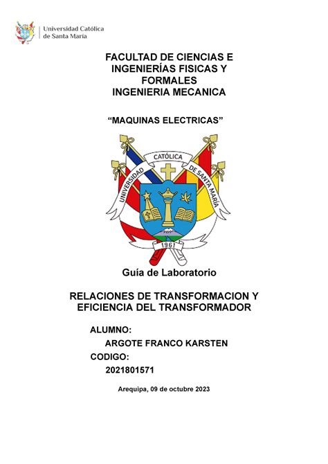 Informe 4 Practica Facultad De Ciencias E IngenierÍas Fisicas Y