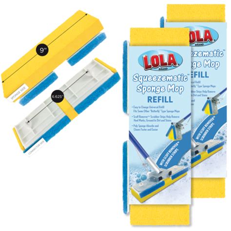 Lola Squeezematic Butterfly Sponge Mop Refill 9 Super Absorbent Head