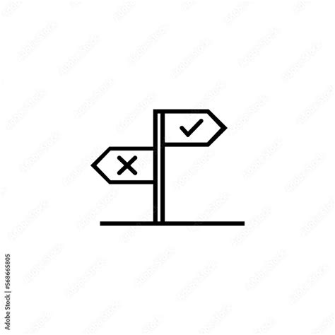 True Or False Vector Or True Or False Direction Illustration On White True Or False Vector Or True Or False Direction Illustration On White