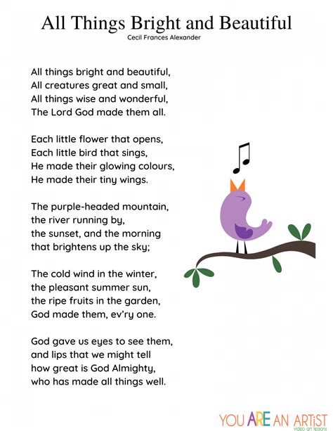 All Things Bright And Beautiful You Are An Artist