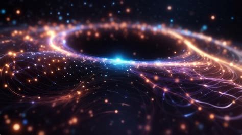 Abstract Digital Network With Glowing Lines And Particles Premium Ai Generated Image