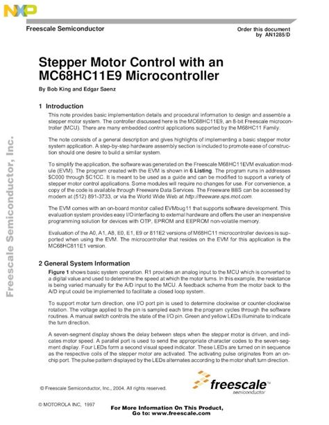 Pdf Stepper Motor Control With An Mc68hc11e9 Microcontroller Dokumentips