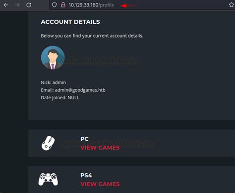 GoodGames HackTheBox Walkthrough