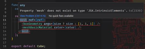 Property Mesh Does Not Exist On Type JSX IntrinsicElements Issue