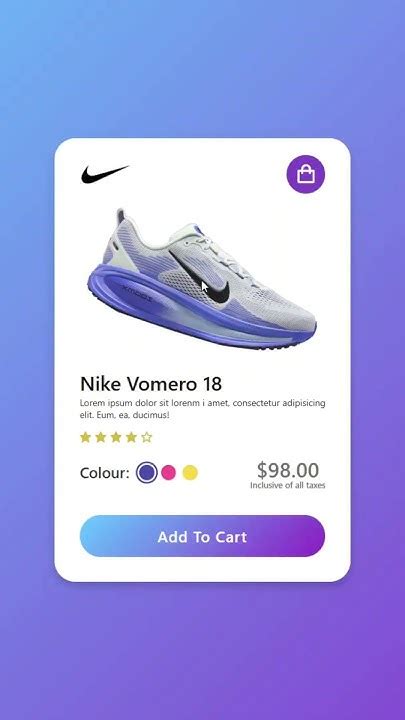 Animated Product Card Using Html Css And Javascript Shorts Shortsfeed Productcard Card