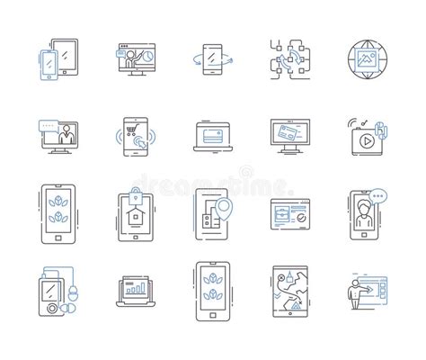 Internet And High Tech Outline Icons Collection Internet High Tech