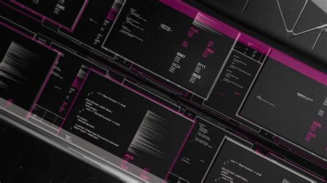Abstract Screens Of Programming Code On Black Background Animation