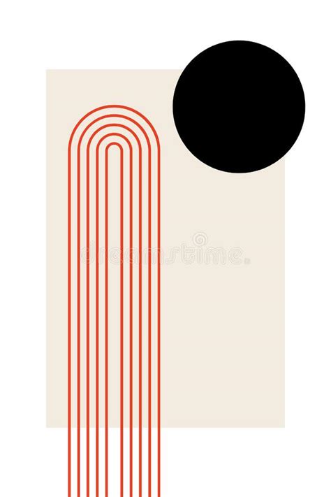 Mid Century Modern Decoration Poster Art Print Stock Vector