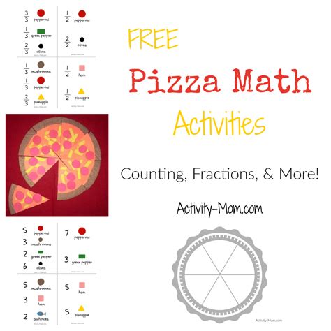 Pizza Math Activities Free Printable The Activity Mom Worksheets