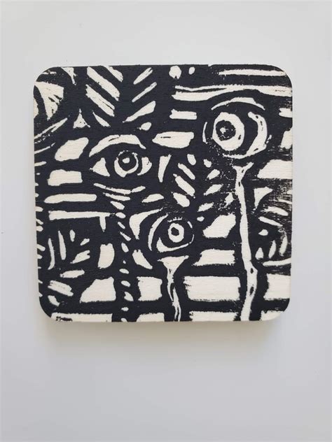 Kitchen And Dining Trashb0t Street Art Linocut Block Print Eye Art