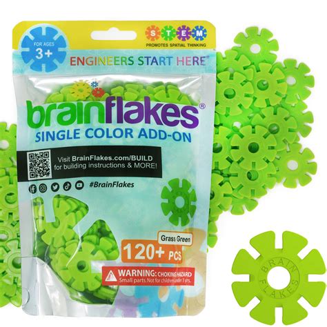 Single Color Add On 120 Pieces Resealable Pouch Grass Green Brain Flakes