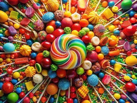 A Droneseye View Of A Colorful Candy Explosion A Vibrant Aerial Dessert