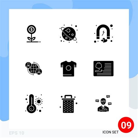 9 Universal Solid Glyph Signs Symbols Of Global User Attract Connections Romance Editable Vector