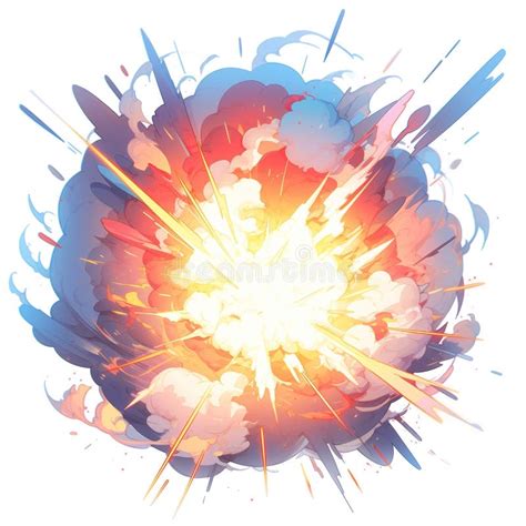 Cartoon Style Anime Explosion Generative Ai Stock Illustration