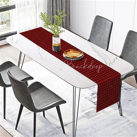 Red Gingham Table Runner Small Red And Black Check Farmhouse Kitchen