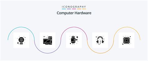 Computer Hardware Glyph 5 Icon Pack Including Storage Cpu Extension Computer Hardware