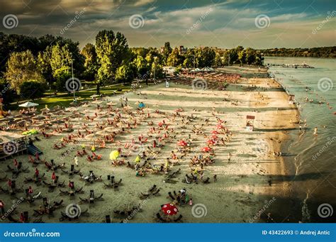 Novi Sad Beach At Sunset Editorial Stock Photo Image Of Water 43422693