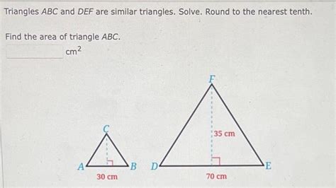 Solved Triangles Abc And Def Are Similar Triangles Solve