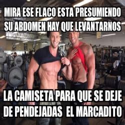 Meme Personalizado Mira Ese Flaco Esta Presumiendo Su Abdomen Hay Que