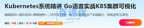 Kubernetes系统精讲 Go语言实战k8s集群可视化
