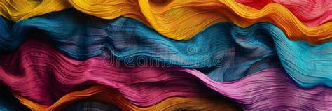 Colorful Textile Background Vivid Wave Fabric Textured Pattern Ethnic Wavy Textile Copy Space