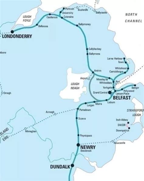 Ireland Train Map Rail Passenger Network Ie Nir 2024 Print Your