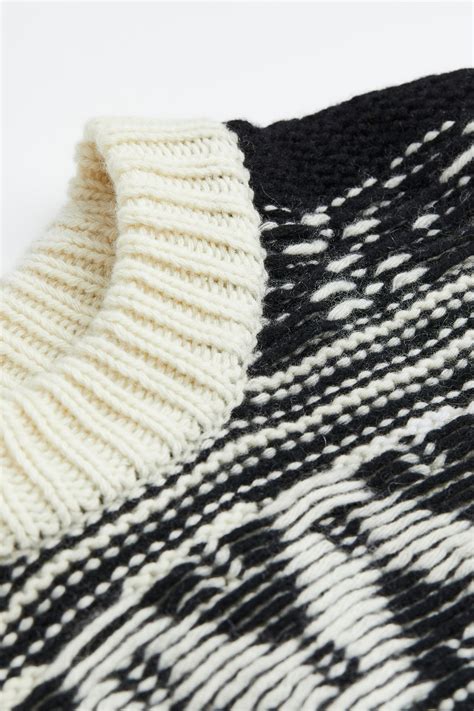 Oversized Cashmere Blend Jumper Creampatterned Ladies Handm Gb