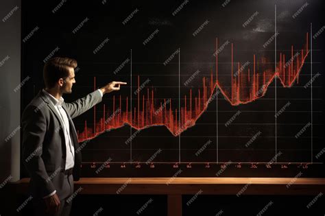 premium ai image a man in a suit pointing at a graph on a screen