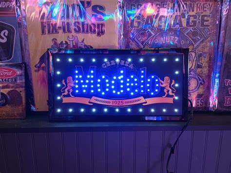 Modelo Beer Led Sign Light Up Beer Signs Home Bar Wall Decor Etsy