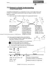 7-3 Reteach.docx - Name 7-3 Reteach to Build Understanding Proving Triangles Similar A ...
