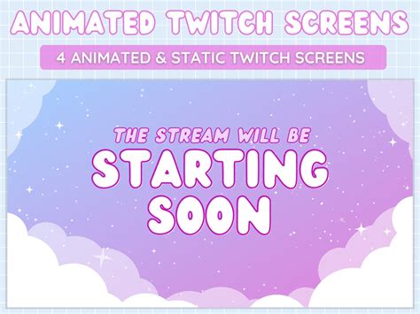 4 Animated Twitch Screens Starry Sky Celestial Star Clouds