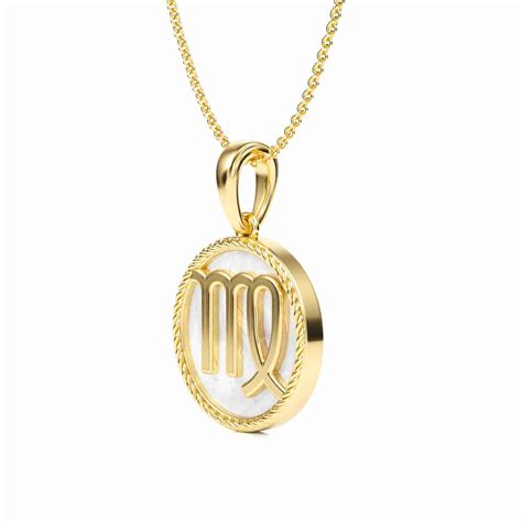 תליון מזל בתולה מזהב ולוח פנינה בן דוד תכשיטים